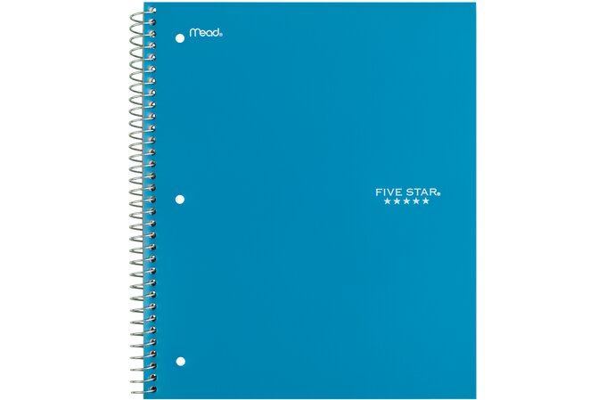 Five Star® Spiral Notebook Plus Study App, 1 Subject, Wide Ruled, 8" x ...