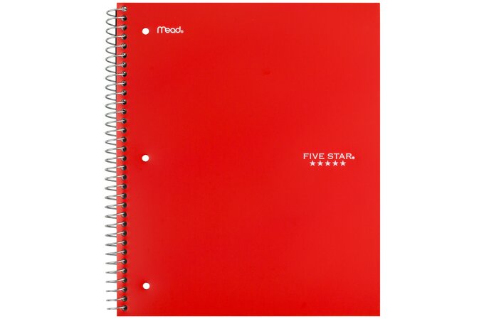 Five Star Wirebound Notebooks, 5 Subject, Wide Ruled | Spiral Notebooks ...