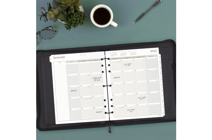 AT-A-GLANCE® 2025 Monthly Planner Refill, Loose-Leaf, Folio Size, 8 1/2 ...