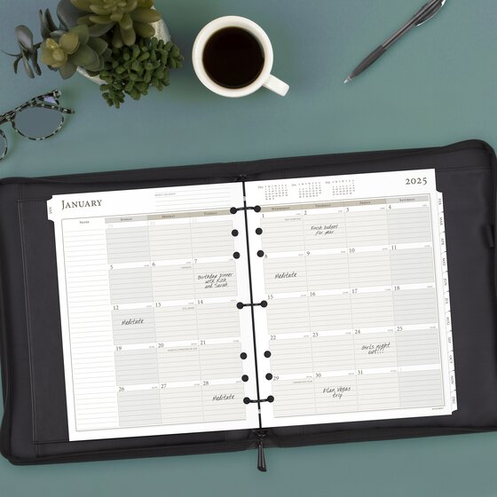 AT-A-GLANCE® 2025 Monthly Planner Refill, Loose-Leaf, Folio Size, 8 1/2 ...