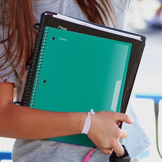 Mead® Spiral Notebook, 5 Pack, 1 Subject, College Ruled, Plastic Cover ...