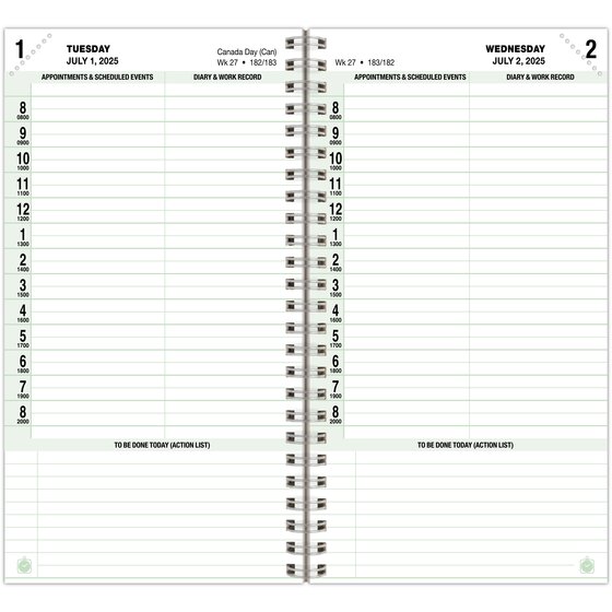 Day Timer One Page Per Day Wirebound Planner Refills, 3 1/2" x 6 1/2 ...