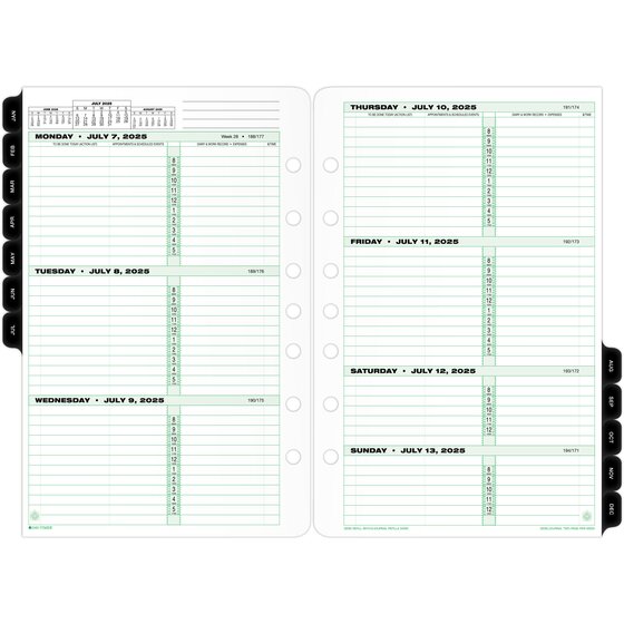 Day Timer Two Page Per Week Original Loose-Leaf Planner Refills, 5 1/2 ...