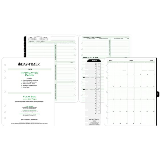 Day Timer Two Page Per Week Original Loose-Leaf Planner Refills, 8 1/2 ...