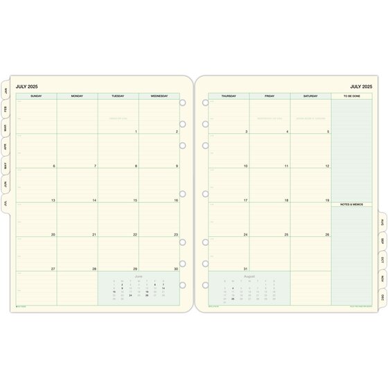 Day-Timer® July 2025 - June 2026 Tabbed Two Page Per Month Planner ...