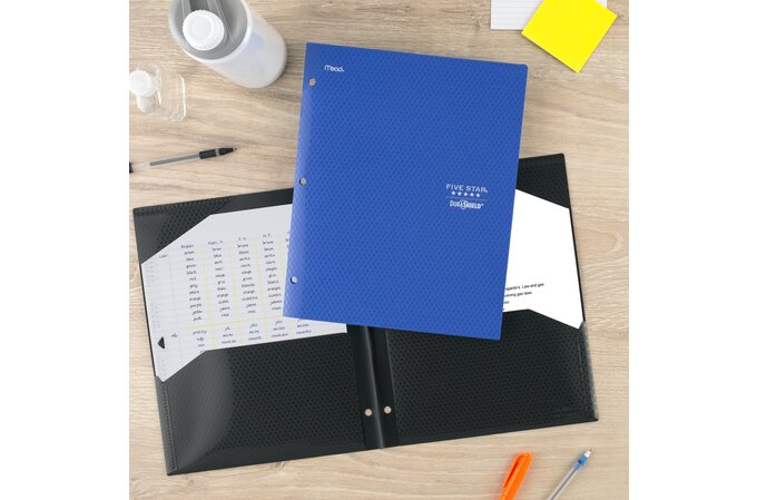 Five Star® DuraShield™ Antimicrobial 2-Pocket Stay-Put Folder, 4 Pack ...