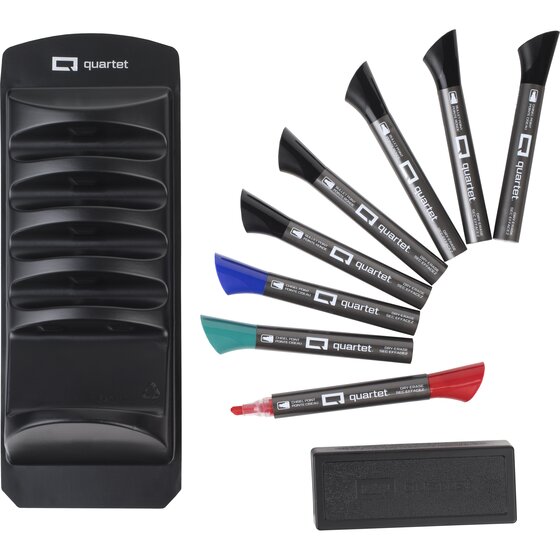 Quartet Standard Dry-Erase Kit, Caddy, Chisel Tip Dry-Erase Markers ...