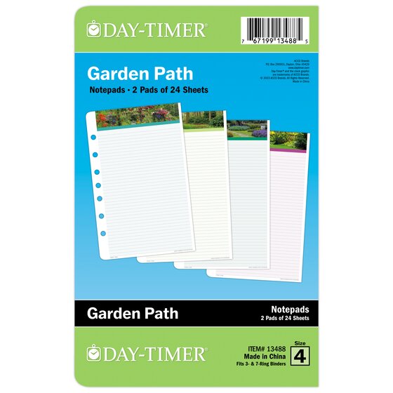 Day-Timer® Garden Path Notepads, Loose-Leaf, Desk Size, 5 1/2" x 8 1/2 ...