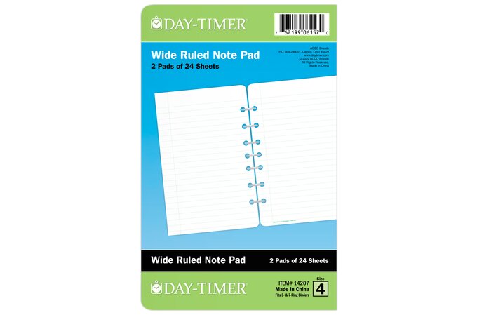Day-Timer® Wide Ruled Note Pad, Desk Size, 5 1/2" x 8 1/2", 2 Pack ...