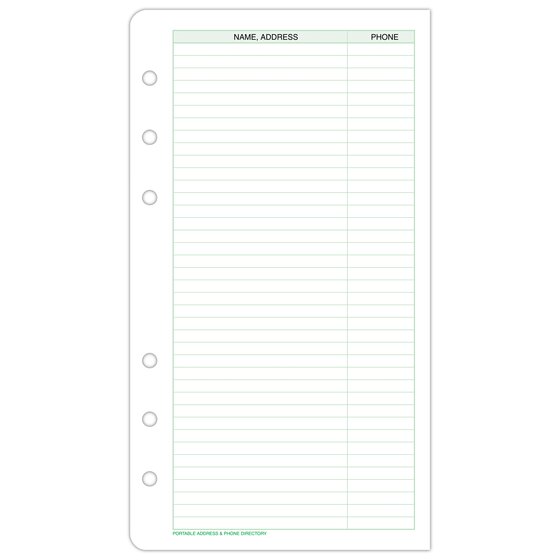 Day-Timer® Color Telephone Address Directory, Loose-Leaf, Portable Size ...