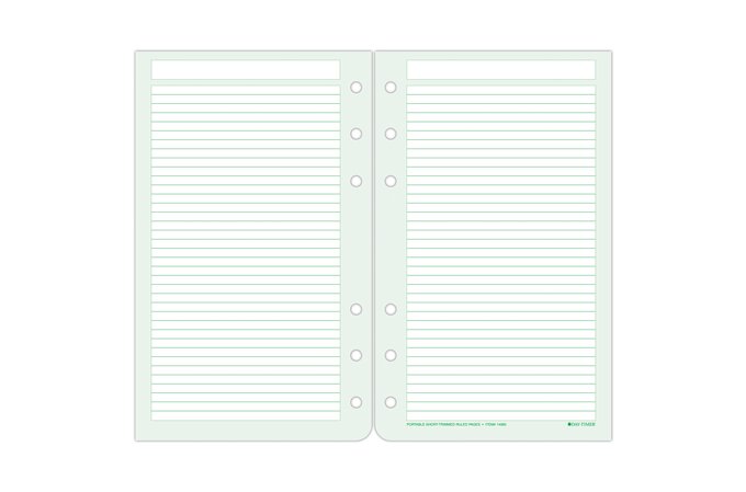 Day-Timer® Short-Trimmed Ruled Sheets, Loose-Leaf, Portable Size, 3 3/4 ...
