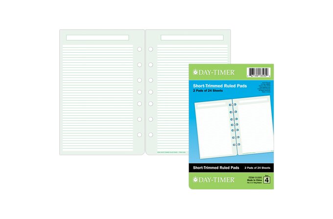 Day-Timer Short-Trimmed Ruled Pad, Green, Desk Size, 5 1/2" x 8 1/16 ...