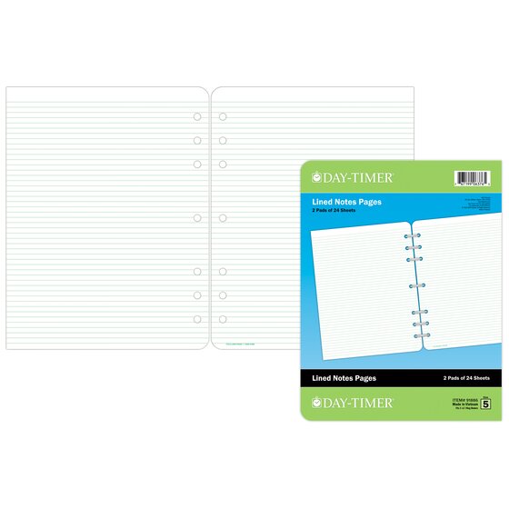 Day-Timer® Lined Note Pad, Folio Size, 8 1/2" x 11", 2 Pack | Notes ...