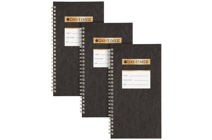 Day-Timer® All Purpose Notebook Set, Black, Pocket Size, 3 1/2" x 6 1/2 ...