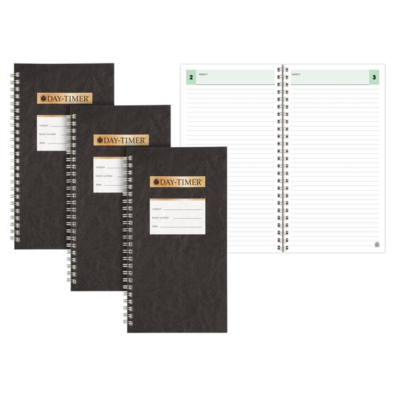 Day-Timer® All Purpose Notebook Set, Black, Pocket Size, 3 1/2" x 6 1/2 ...