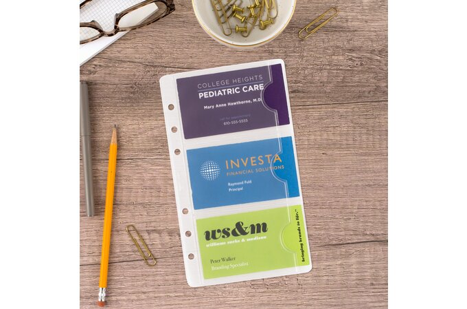 Day-Timer® Vinyl Business Credit Card Holder, 6-Ring, Portable Size, 3 ...