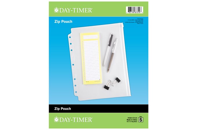 Day-Timer® Vinyl Zip Pouch, 7-Ring, Folio Size, 8 1/2" x 11" | Sheet ...