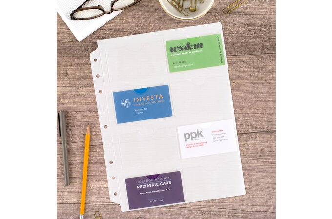 Day-Timer® Vinyl Business Credit Card Holder, 7-Ring, Folio Size, 8 1/2 ...