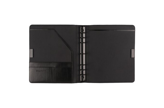 Day-Timer® Western Coach Leather 1" Open Style Planner Cover, Black ...