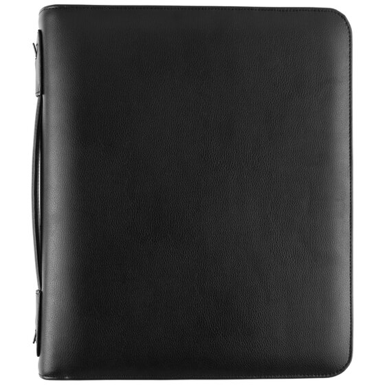 Day-Timer® Armorhide Leather Zippered Planner Cover, Black, Folio Size ...