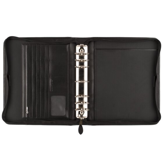 Day-Timer® Armorhide Leather Zippered Planner Cover, Black, Folio Size ...