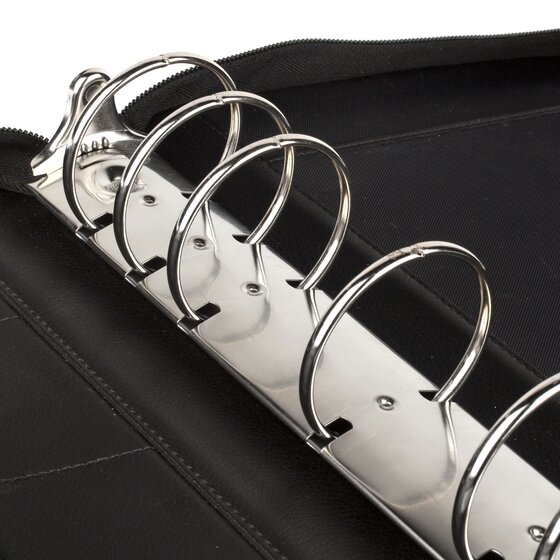 Day-Timer® Armorhide Leather Zippered Planner Cover, Black, Folio Size ...