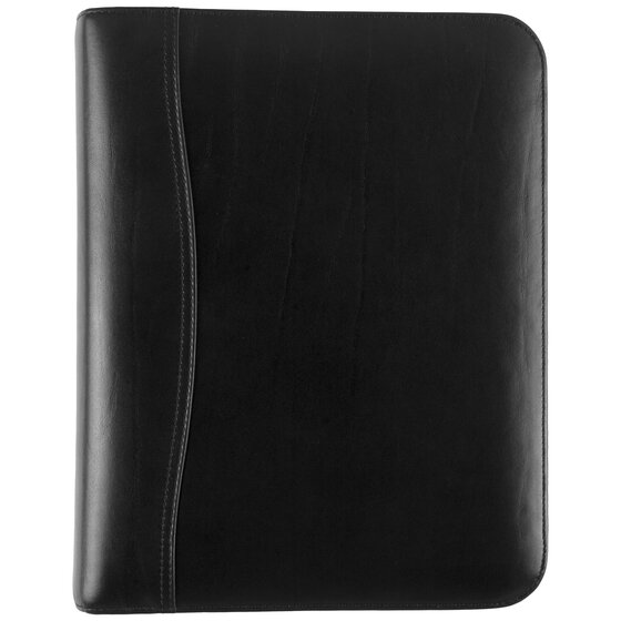 Day-Timer® Western Coach Leather Zippered Planner Cover, Black, Desk ...