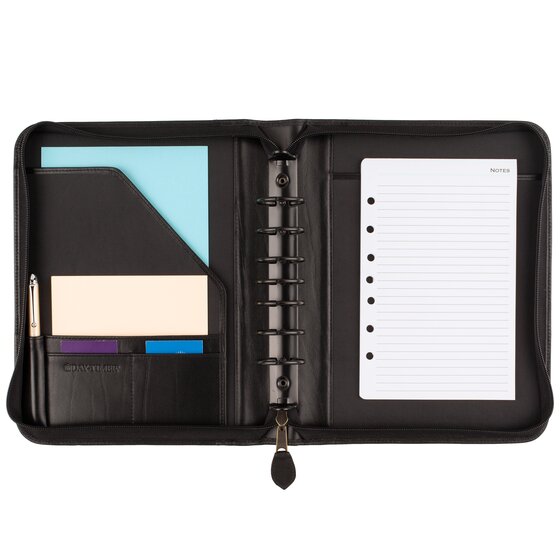 Day-Timer® Western Coach Leather Zippered Planner Cover, Black, Desk ...