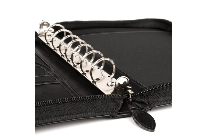 Day-Timer® Antique Vinyl Zippered Planner Cover, Black, Desk Size, Fits ...