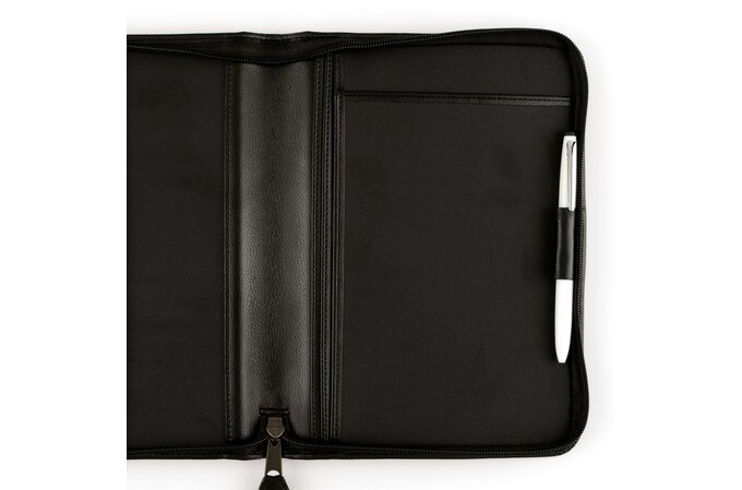 Day-Timer® Armorhide Leather Zippered Planner Cover Black, Journal Size ...