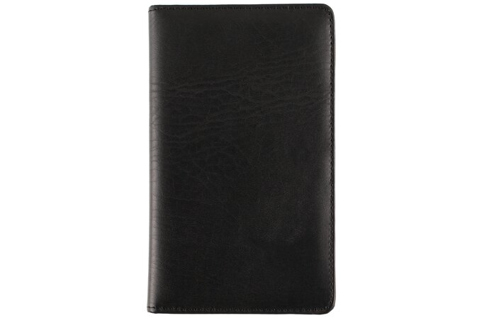 Day-Timer® Belgian Bonded Leather Planner Cover, Black, Pocket Size ...