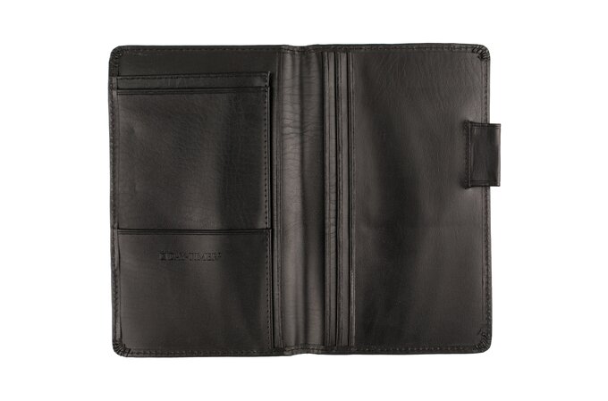 Day-Timer® Belgian Bonded Leather Planner Cover, Black, Pocket Size ...