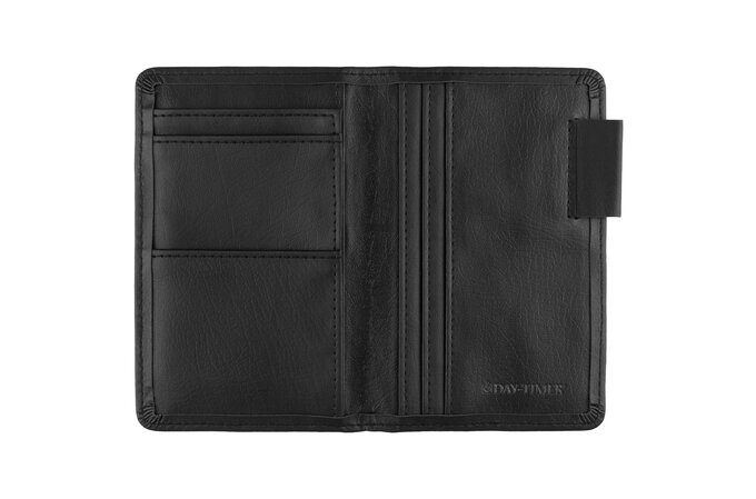 Day-Timer® Antique Vinyl Open Style Planner Wallet, Black, Compact Size ...