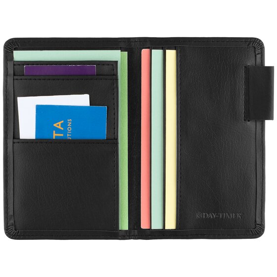 Day-Timer® Antique Vinyl Open Style Planner Wallet, Black, Compact Size ...