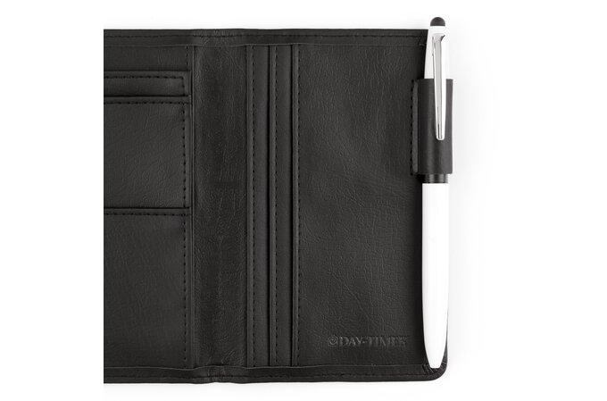 Day-Timer® Antique Vinyl Open Style Planner Wallet, Black, Compact Size ...