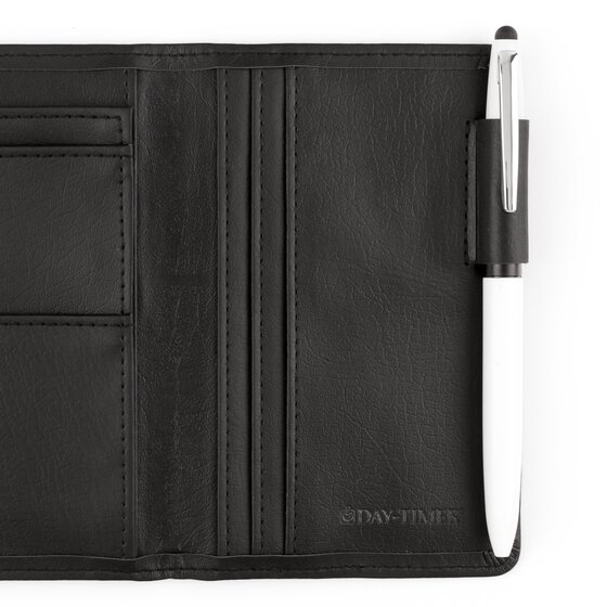 Day-Timer® Antique Vinyl Open Style Planner Wallet, Black, Compact Size ...