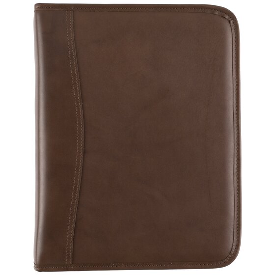 Day-Timer® Distressed Leather Zippered Planner Cover, Dark Tan, Desk ...
