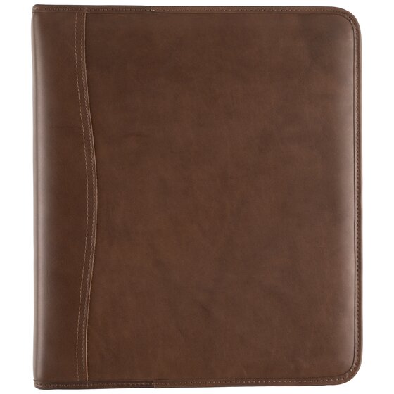 Day-Timer® Distressed Leather Zippered Planner Cover, Dark Tan, Folio ...