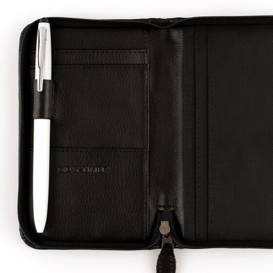 Day-Timer® Armorhide Leather Zippered Planner Cover, Black, Compact ...