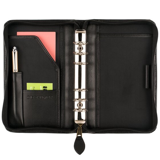 Day-Timer® Armorhide Leather 1" Zippered Planner Cover, 6-Ring, Black ...