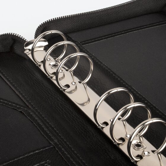 Day-Timer® Armorhide Leather 1" Zippered Planner Cover, 6-Ring, Black ...