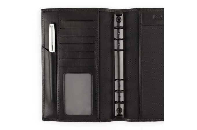 Day-Timer® Western Coach Leather 1/2" Open Style Planner Cover, Black ...