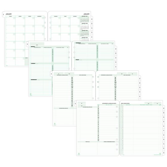 Day-Timer® Undated Avalon Faux Leather Planner Starter Set, Black ...