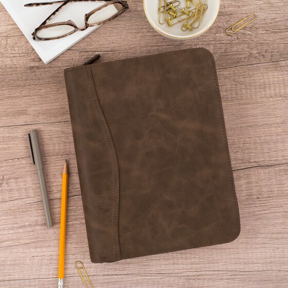 Day-Timer® Undated Distressed Faux Leather Planner Starter Set, 7-Ring ...