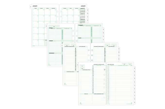 Day-Timer® Undated Distressed Look Woven Style Planner Starter Set, 7 ...