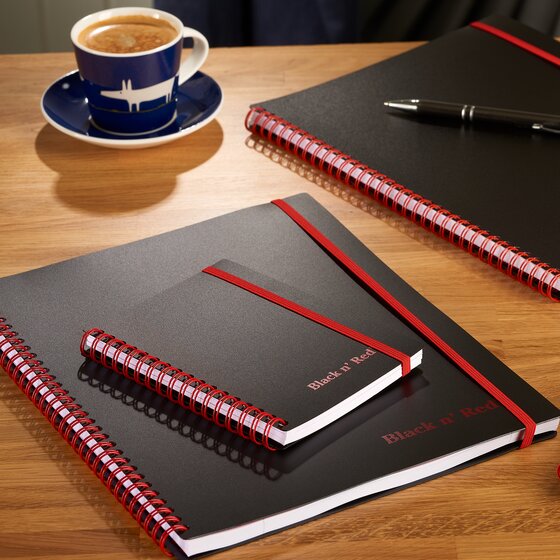Black n' Red Soft Cover Business Notebook, Twin Wire, 70 Sheets, 11" x ...