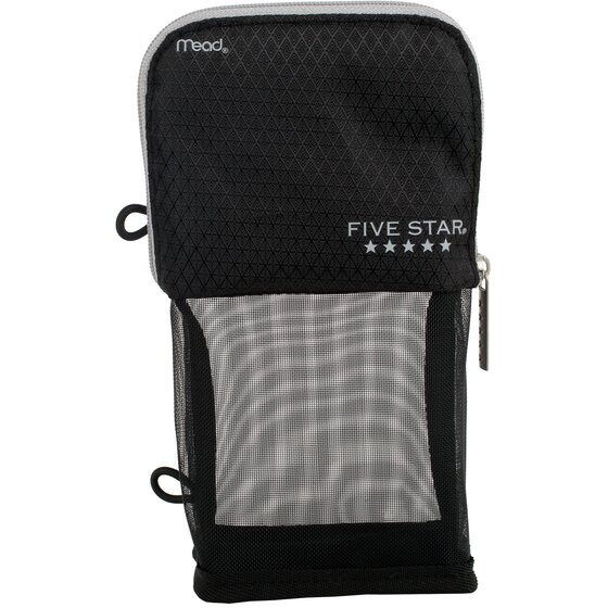 Five Star® Stand 'N Store Pencil Pouch, Black/Gray | Pencil Pouches ...