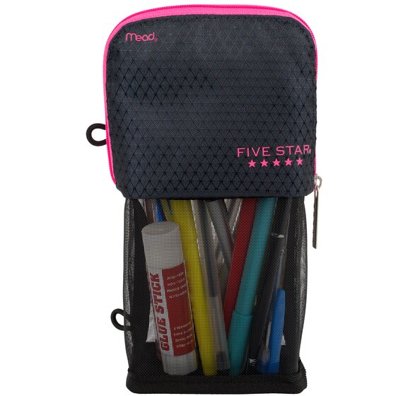 Five Star® Stand 'N Store Pencil Pouch, Navy/Pink | Pencil Pouches ...