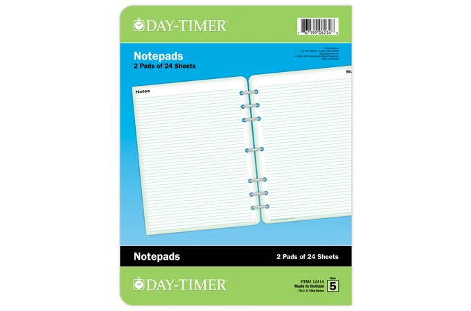 Day-Timer® Lined Note Pad, Green, Folio Size, 8 1/2" x 11", 2 Pack ...