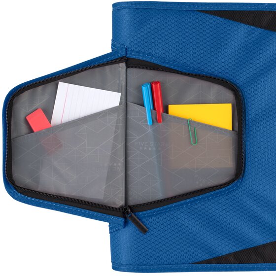 Five Star® 1 1/2" Zipper Binder, 500 Sheet Capacity, Blue | Zipper ...